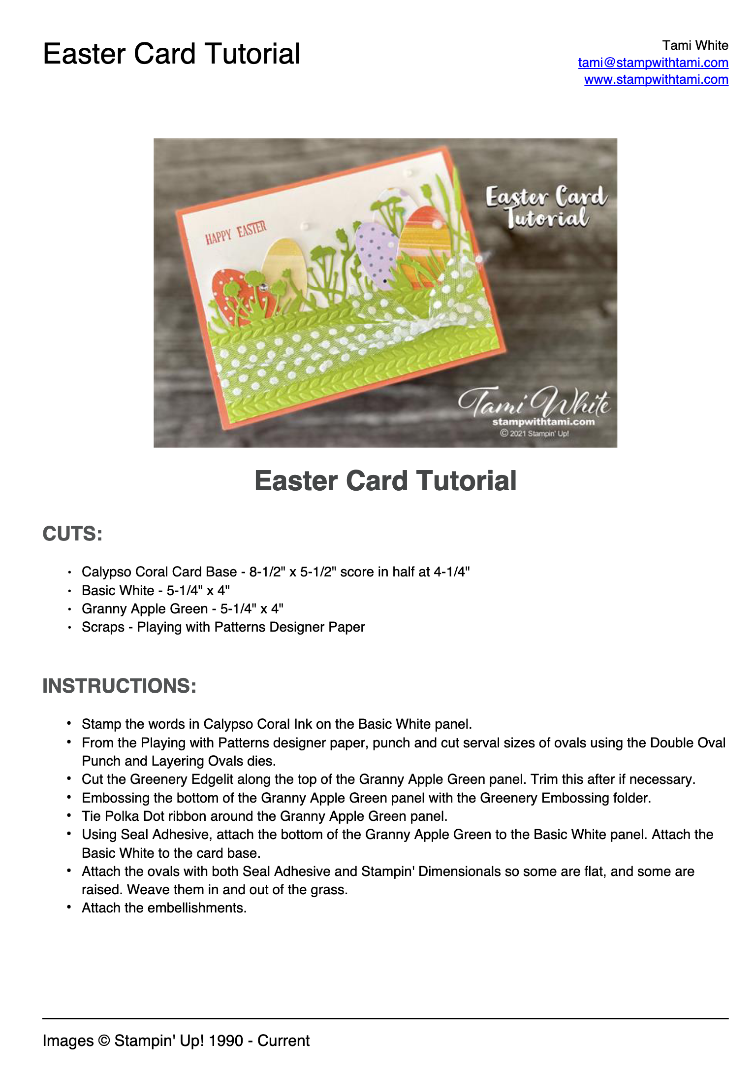 Easter Card Tutorial | Stampin' Up! | StampWithTami.com