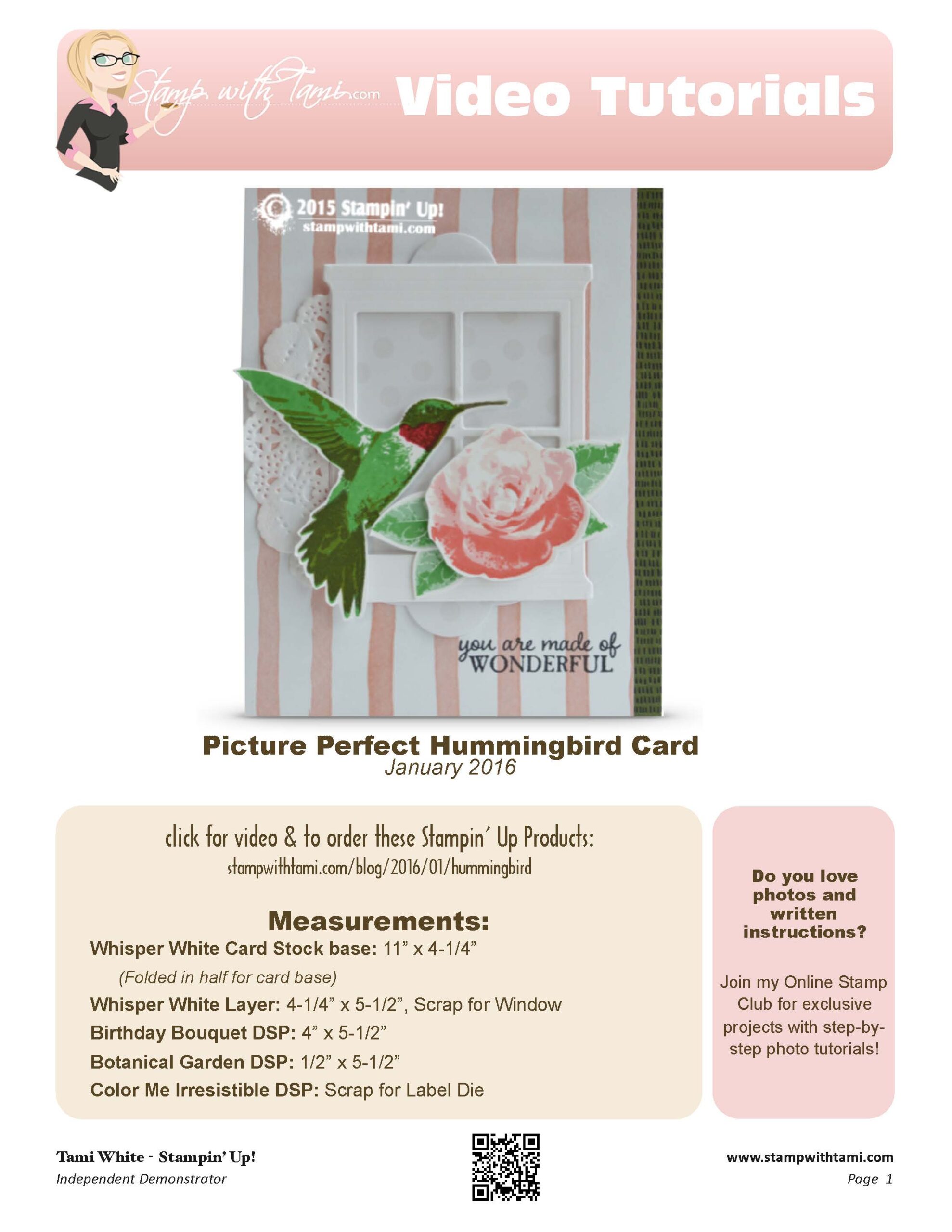 VIDEO: Hummingbird WOW Card - How to use Multi-Step Stamps - Stampin ...