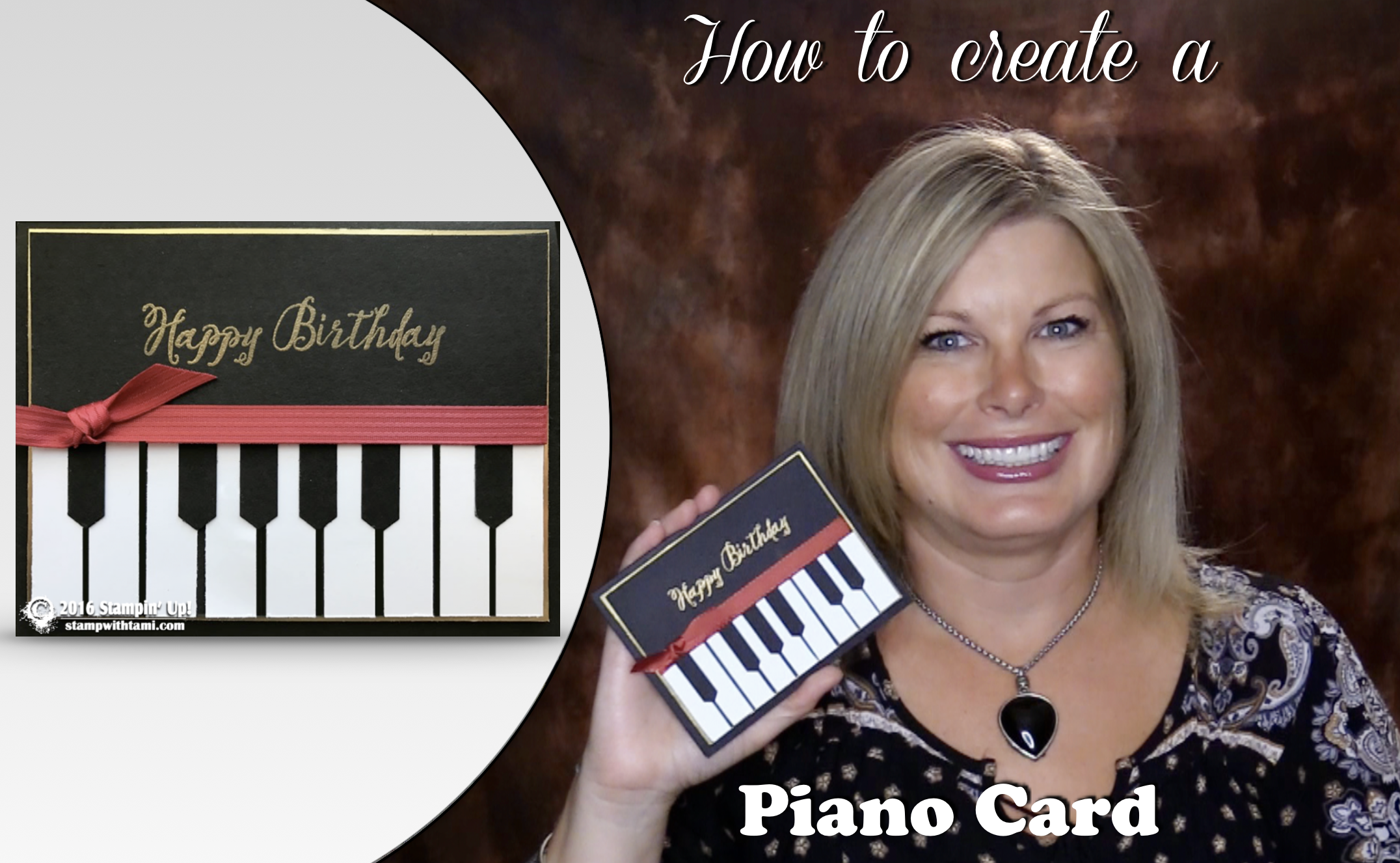 VIDEO: How to make an Elegant Piano Card for the Music Lovers - Stampin ...