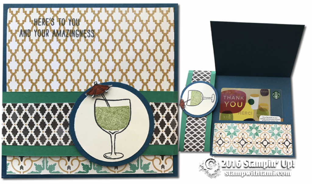 CARD: Mixed Drinks Gift Card Holder - Stampin' Up! Demonstrator: Tami ...