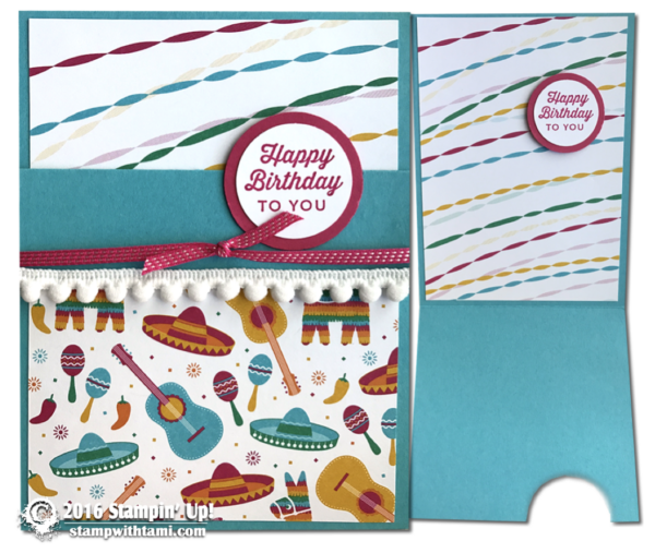 CARD: Fun Birthday Fiesta "Drop Fold" card - Stampin' Up! Demonstrator ...