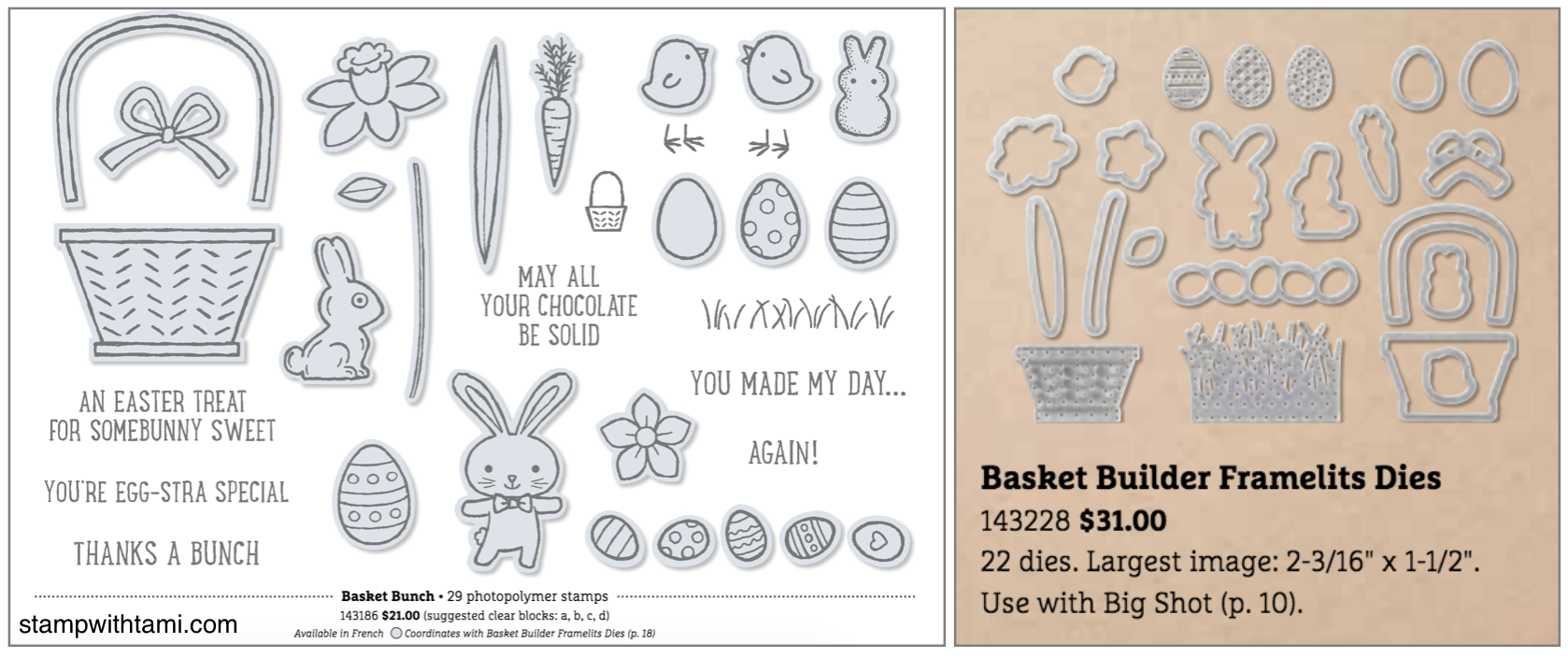 CARD: Thanks a Bunch from the Basket Bunch set - Stampin' Up! Demonstrator: Tami White ...