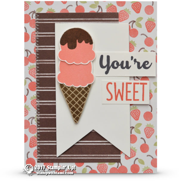 Card Youre Sweet Cool Treats Ice Cream Cone Card Stampin Up