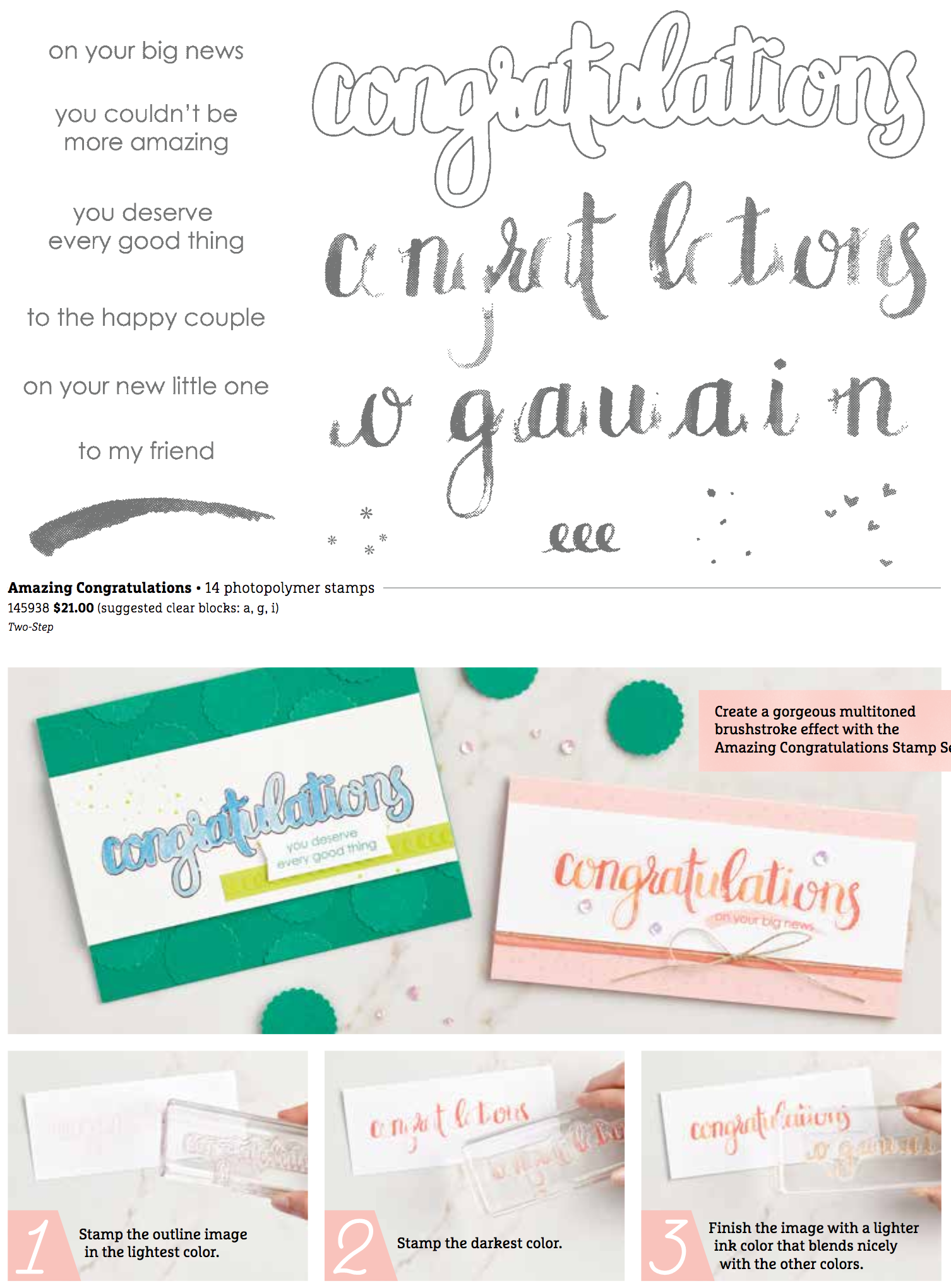 CARD: Congratulations You Couldn't Be More Amazing - Stampin' Up ...