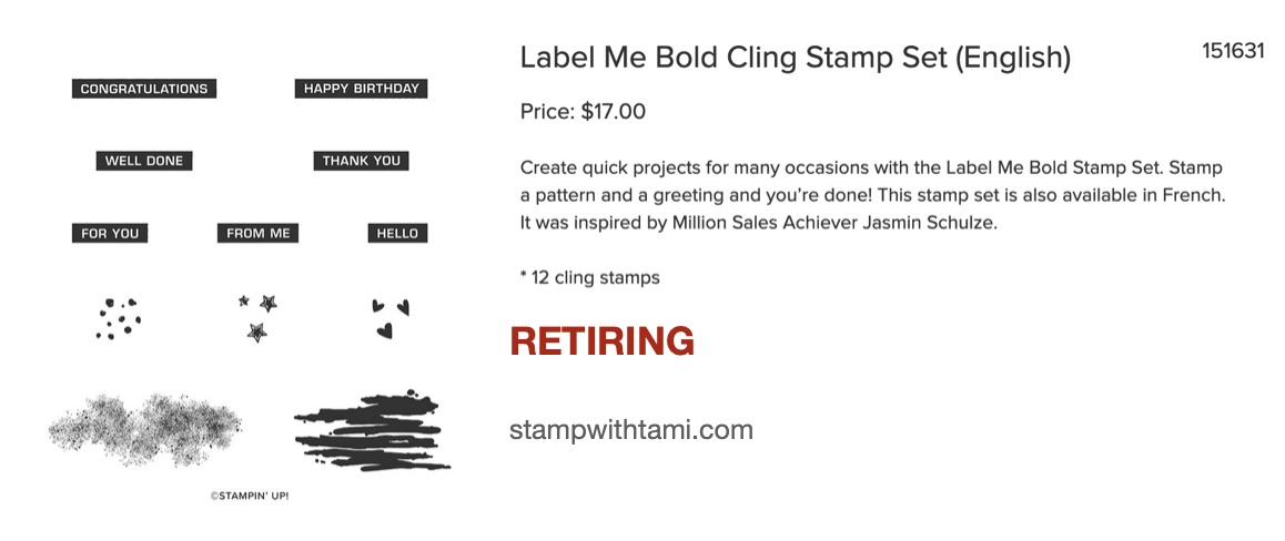 Retiring Spotlight: The Label Me Bold Stamp Set - Stampin' Up ...