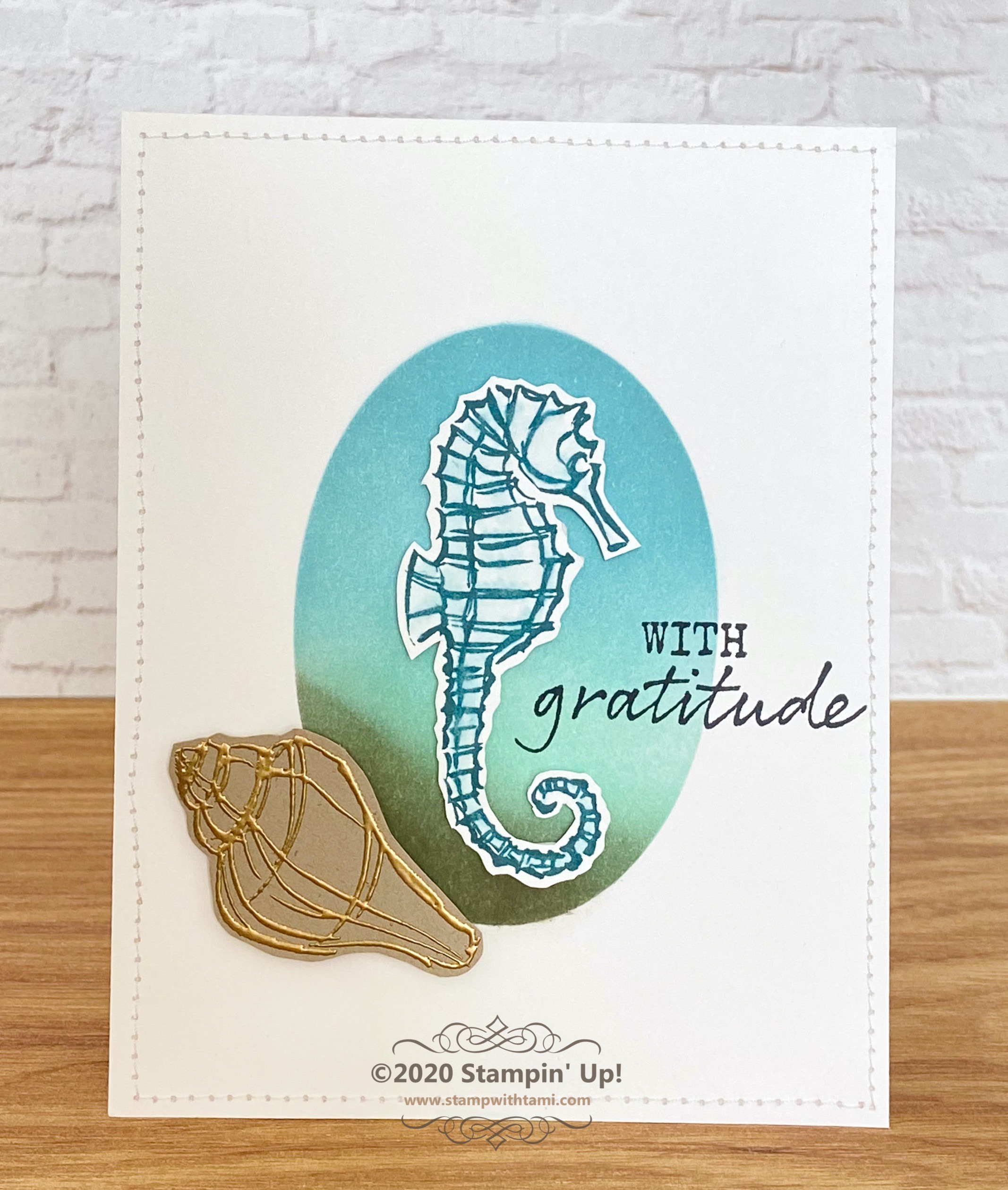 With Gratitude Seahorse Card | Stampin' Up! | StampWithTami.com