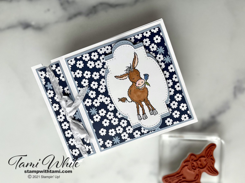 Darling Donkey Book Binding Card | Stampin' Up! | StampWIthTami.com