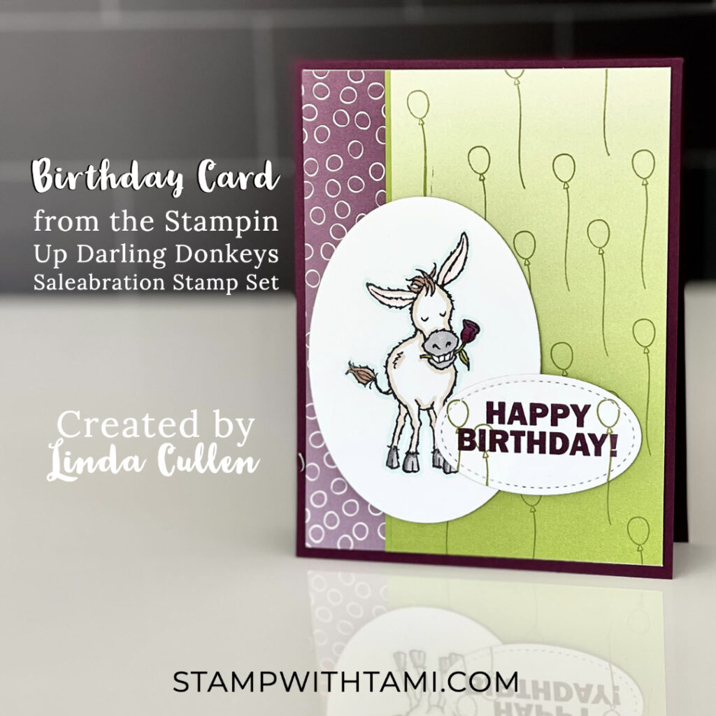 Darling Donkey Birthday Card Tutorial | Stampin' Up! | StampWithTami.com