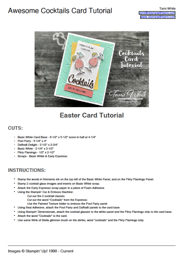 Awesome Cocktails Card Tutorial | Stampin' Up! | StampWithTami.com