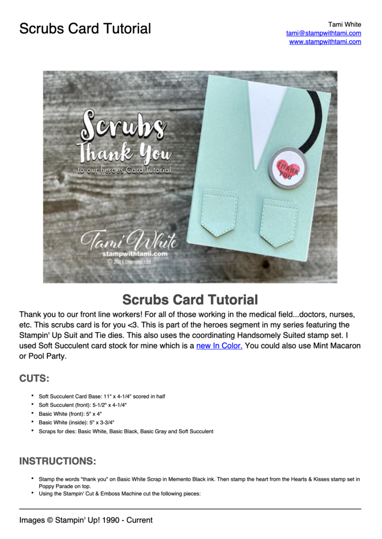 Scrubs Hero Card Tutorial | Stampin' Up! | StampWithTami.com