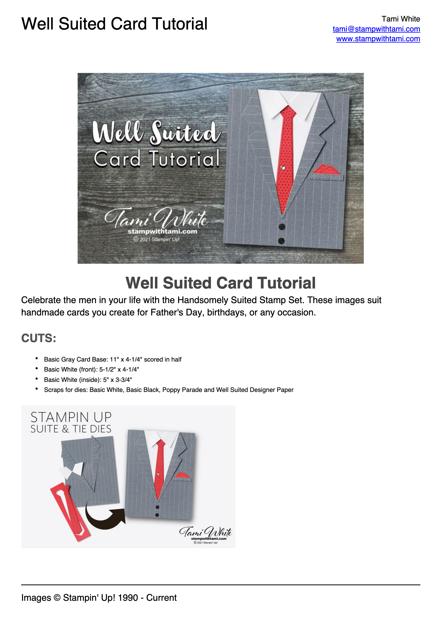 Well Suited Card Tutorial | Stampin' Up! | StampWithTami.com