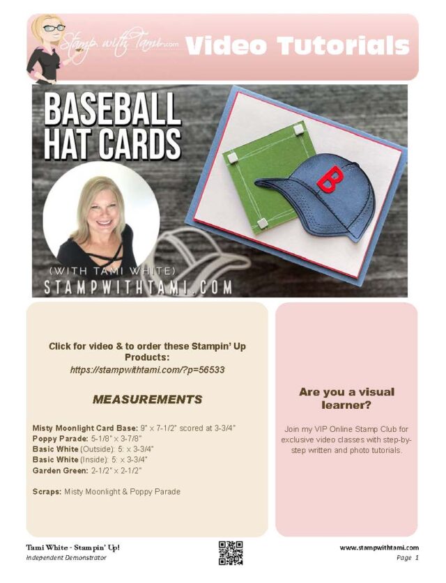 Baseball Hat Cards | Stampin' Up! | StampWithTami.com