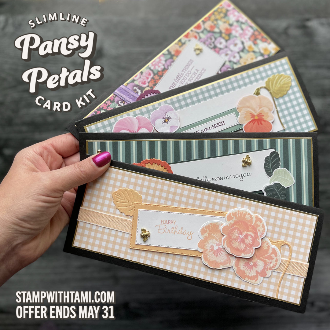 Pansy Petals Slimline Card Kits | Stampin Up | StampWithTami.com