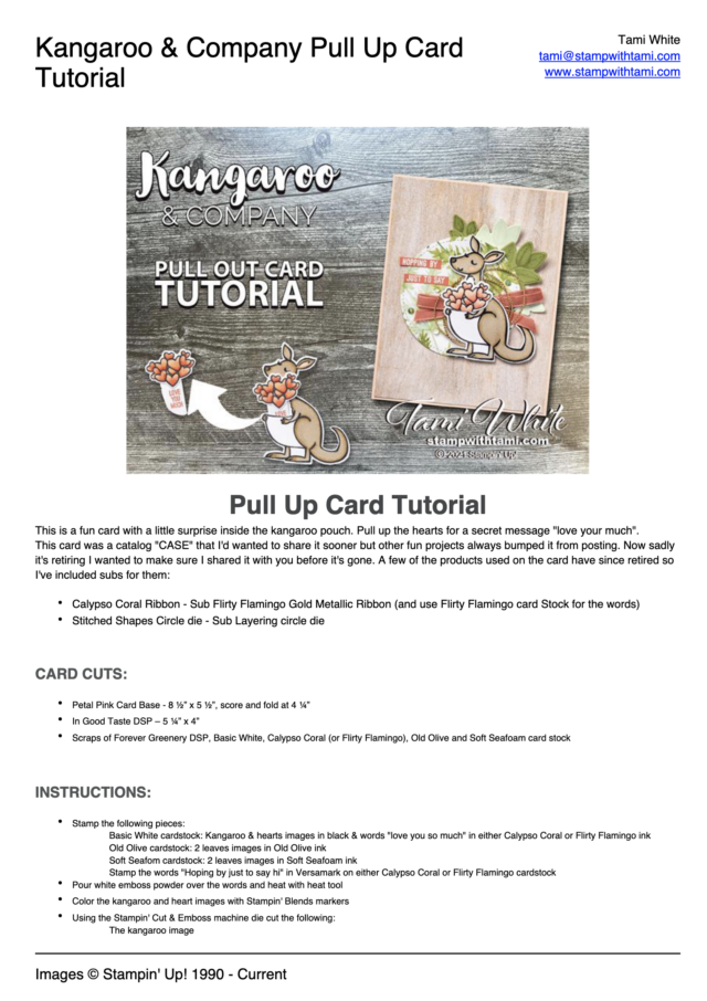 Kangaroo & Company Bundle | Card Tutorial | StampWithTami.com
