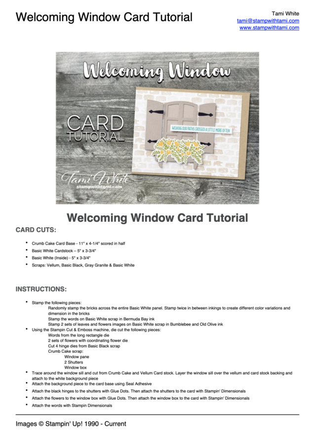 Welcoming Window Stamp Set | Card Tutorial | StampWithTami.com