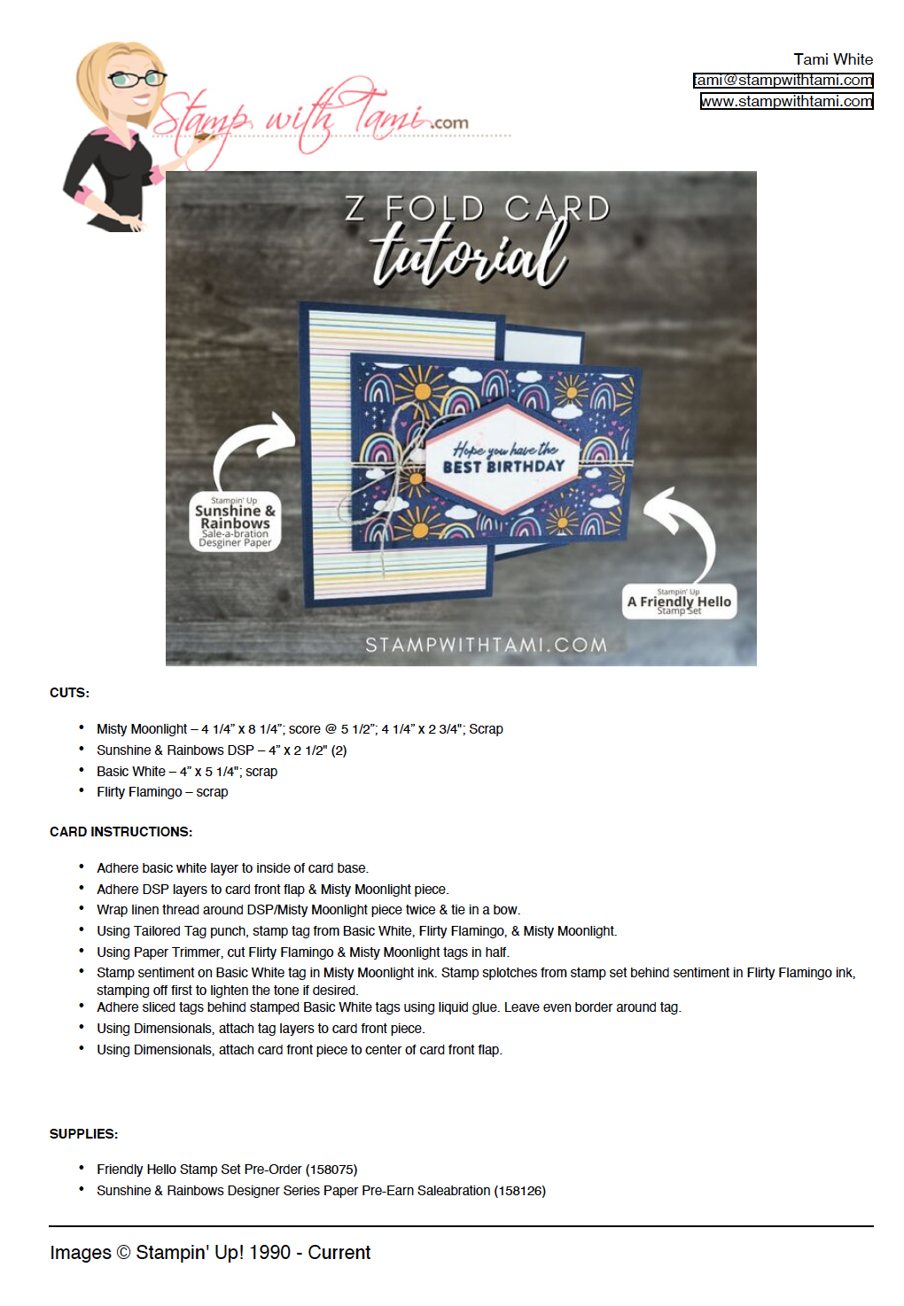 How to Make a Z Fold Card | StampWithTami.com