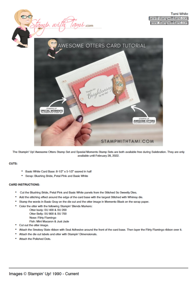 Awesome Otter Card Tutorial | Stampin Up | StampWithTami.com