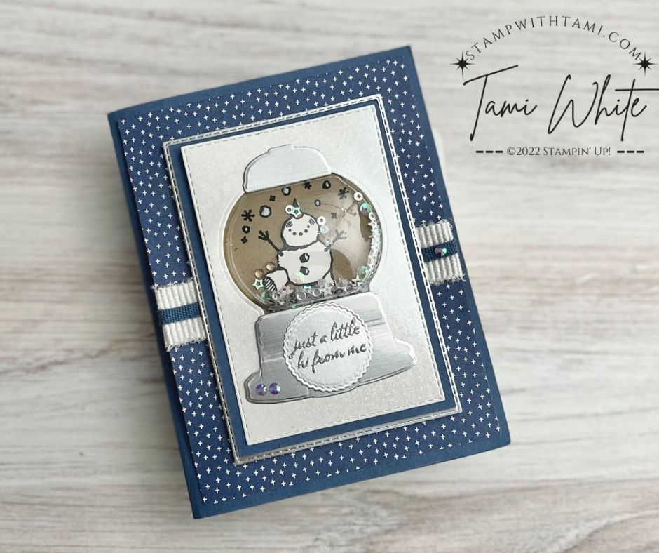 Stampin Up Gumball Greetings Series - Snowman Snowglobe Shaker