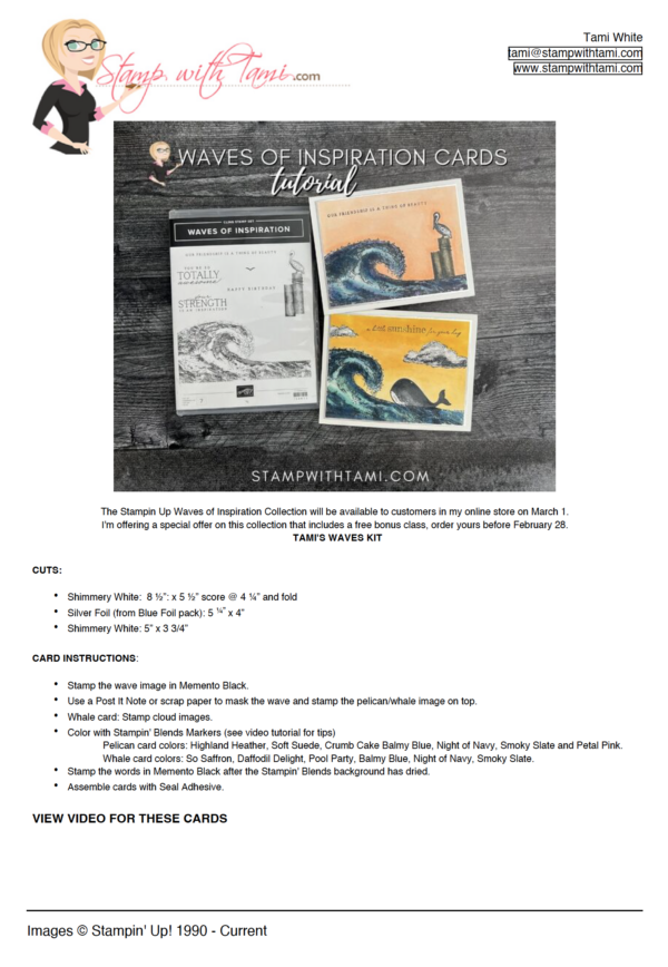 Waves of Inspiration Cards | Stampin Up | StampWithTami.com