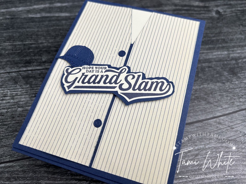 Baseball Shirt Easel Fun Fold Card | Stampin Up | StampWithTami.com
