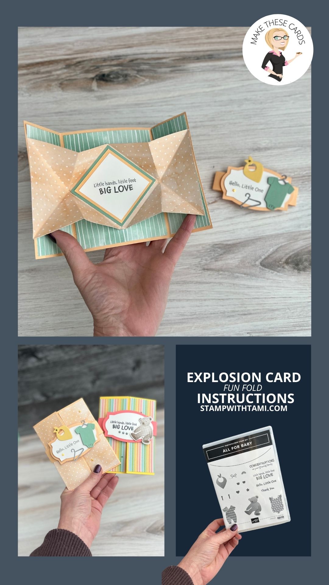 Stampin Up All For Baby Explosion Cards | StampWithTami.com