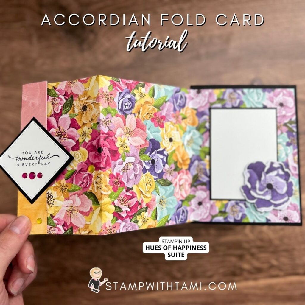 Wonderful Accordion Card [Hues of Happiness Series Cards 11] | Stampin ...