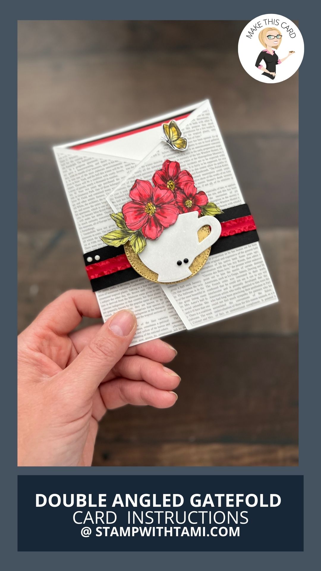 Teacup Flowers [Angled Gatefold Series - Card 17] | Stampin Up Fun Fold Cards
