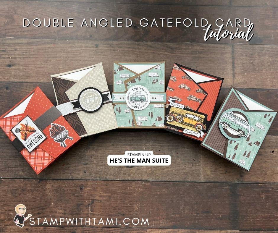 He's the Man Belly Band [Angled Gatefold Series - Card 10-15] | Stampin Up Fun Fold Cards