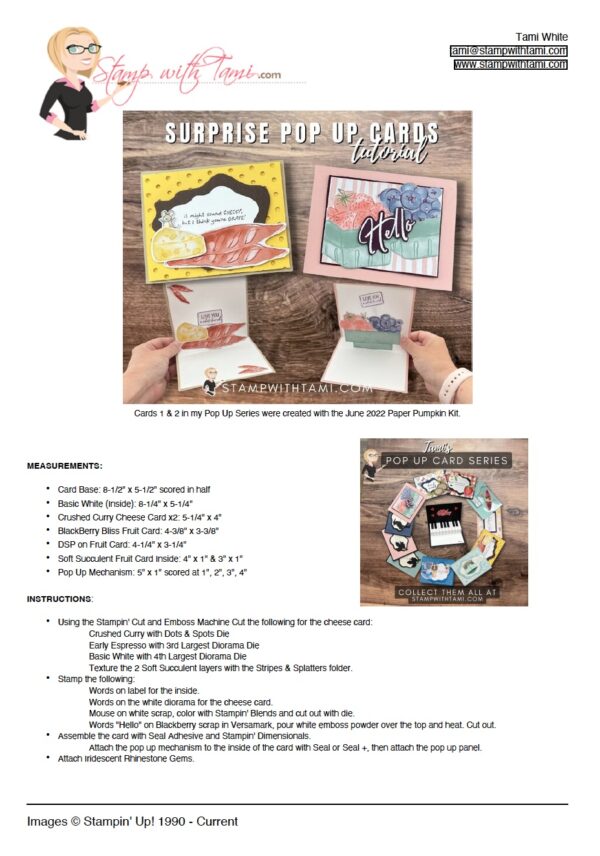 BLOG HOP & VIDEO: POP UP SURPRISE INSIDE CARDS [POP UP SERIES CARDS 1 ...