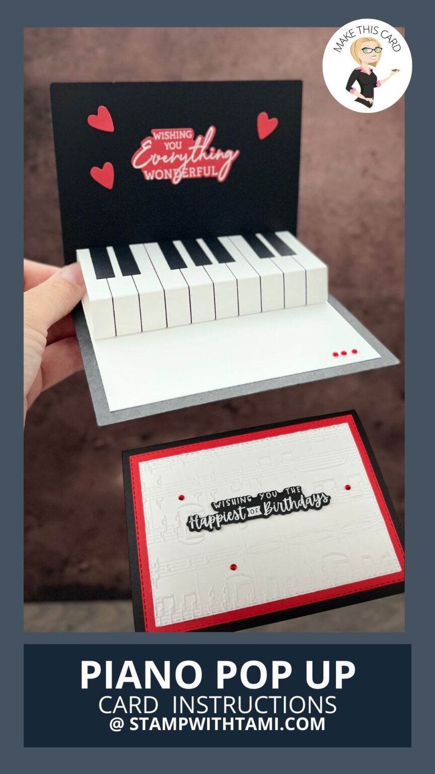 Piano Pop Up [Pop Up Series - Card 6] | Stampin Up Fun Fold Cards