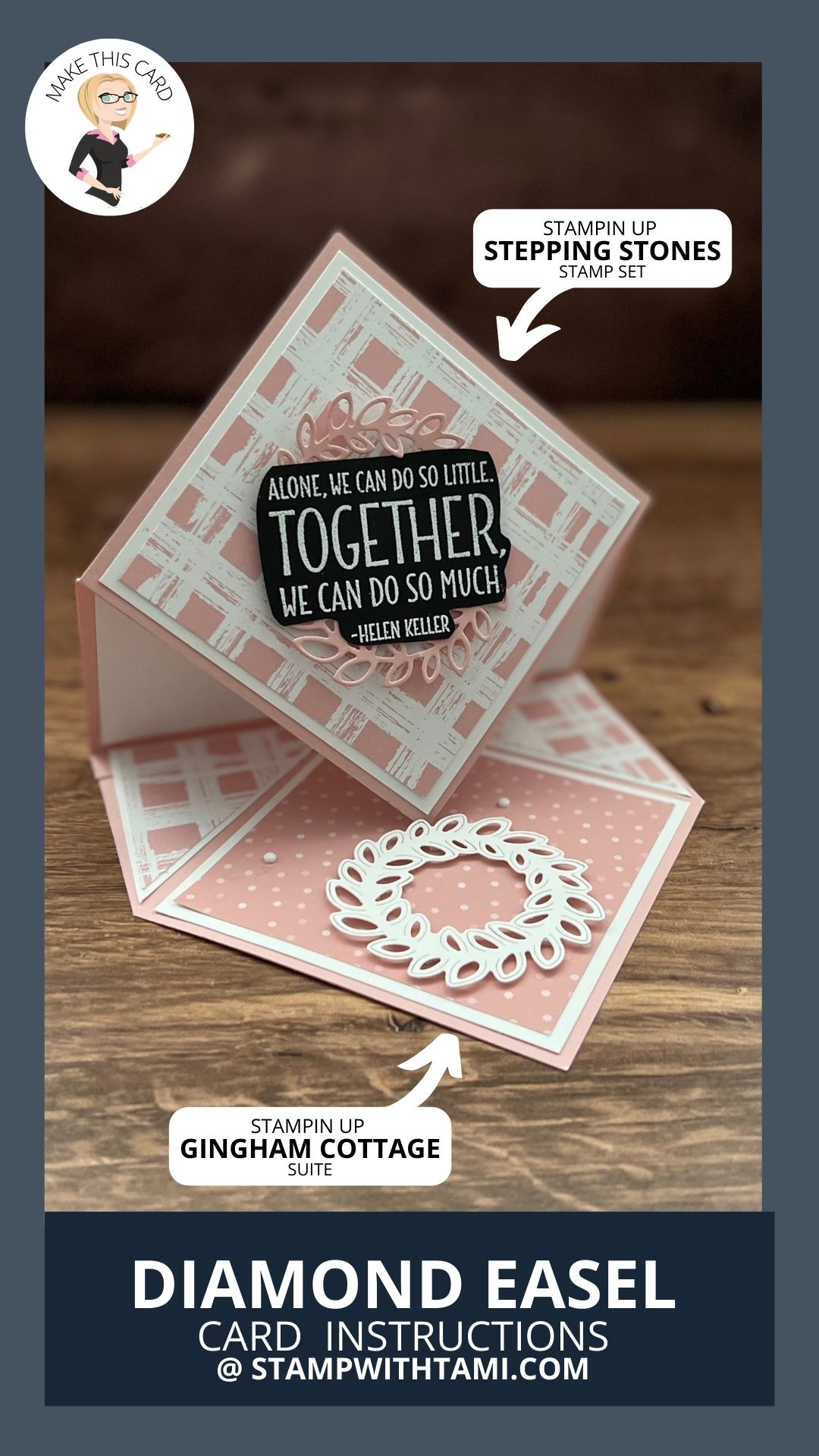 Gingham Cottage [Diamond Easel Series Card 5] | Stampin Up Fun Fold Cards