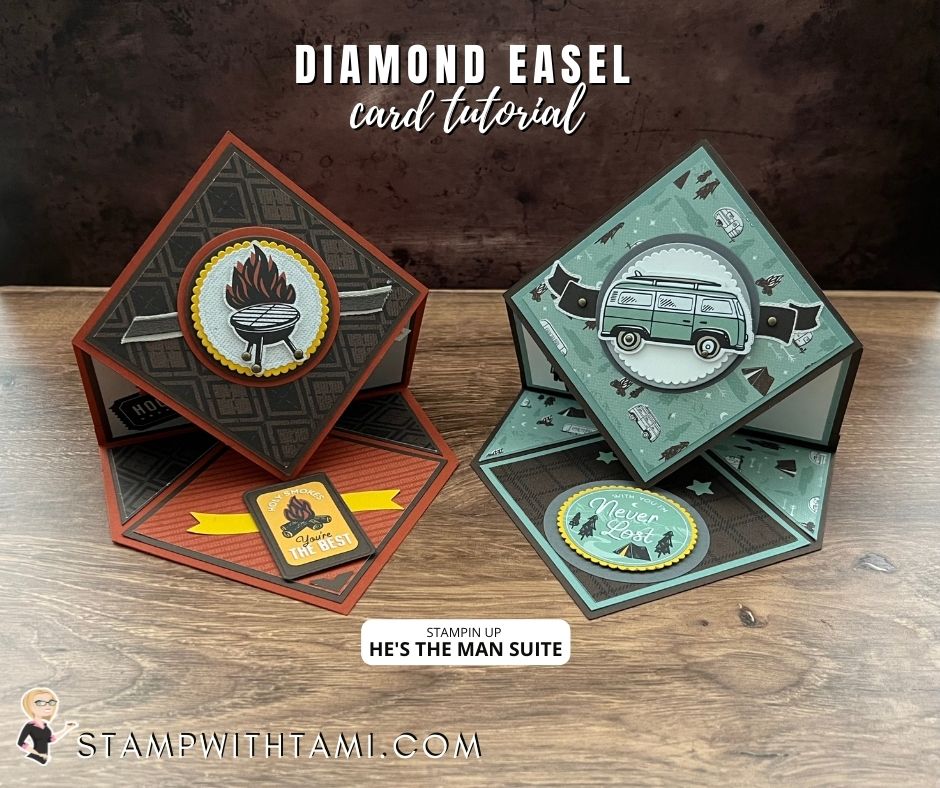 He's the Man set [Diamond Easel Series Card 8] | Stampin Up Fun Fold Cards