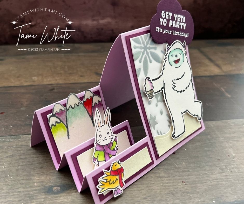 Yeti to Party [Side Step Series Card 7] | Stampin Up Fun Fold Cards