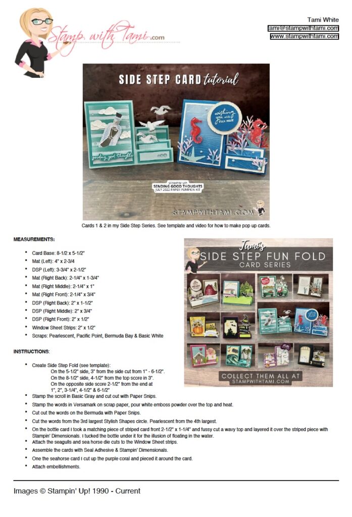 Side Step Fun Folds Series [Cards 1 & 2] | Stampin Up | StampWithTami.com