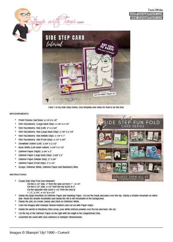 Yeti to Party [Side Step Series Card 7] | Stampin Up Fun Fold Cards