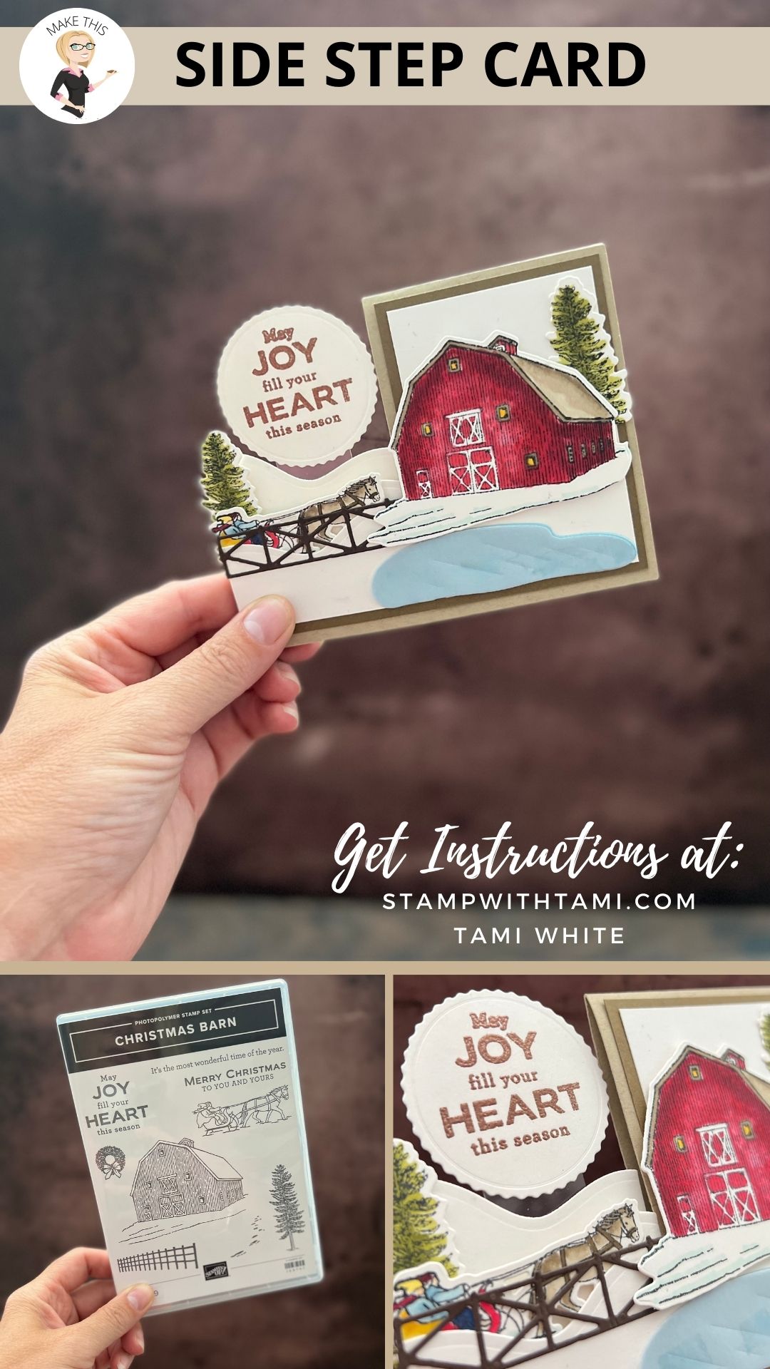 Christmas Barn [Side Step Series Card 10] | Stampin Up Fun Fold Cards