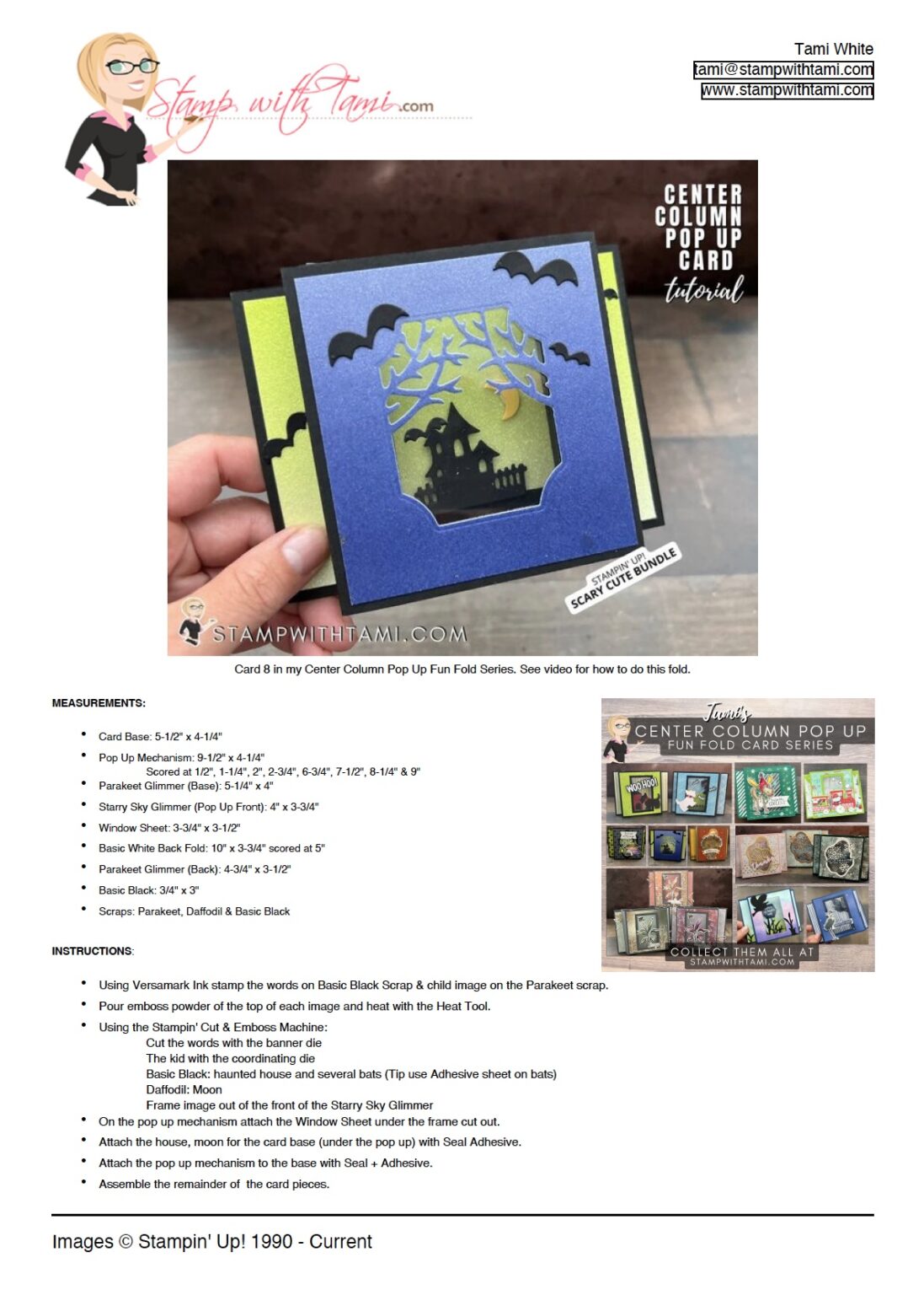 Scary Cute [Center Pop Up Series Card 8] | Stampin Up Fun Fold Cards