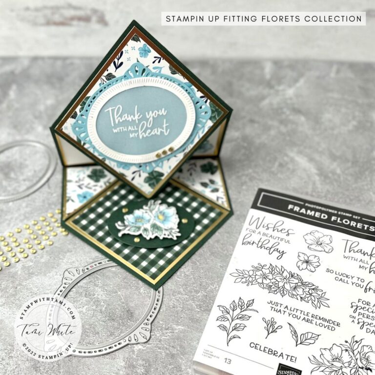 FitFramed Florets Diamond Easel Fold Card | Stampin Up Party Crackers