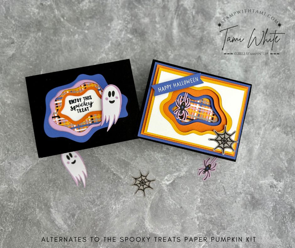 Spooky Treats Halloween Cards & Treat Box Set| Stampin Up Fun Fold Cards