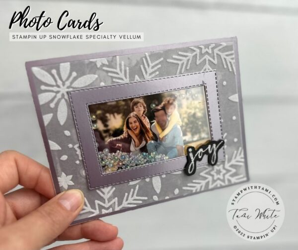 Snowflake Vellum [Photo Card Series #4-6] | Stampin Up Fun Fold Cards