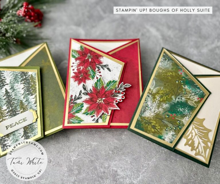 Angled Gatefold Card Set [Boughs of Holly Series] | Stampin Up Fun Fold Cards