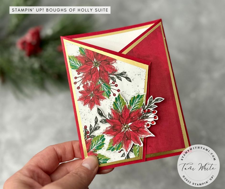 Angled Gatefold Card Set [Boughs of Holly Series] | Stampin Up Fun Fold ...