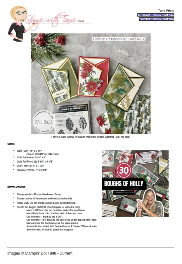 Angled Gatefold Card Set [Boughs of Holly Series] | Stampin Up Fun Fold ...