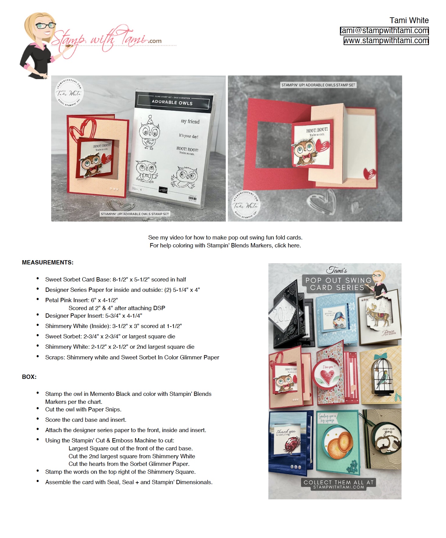 Adorable Owls [Pop Out Swing Series #4] | Stampin Up Party