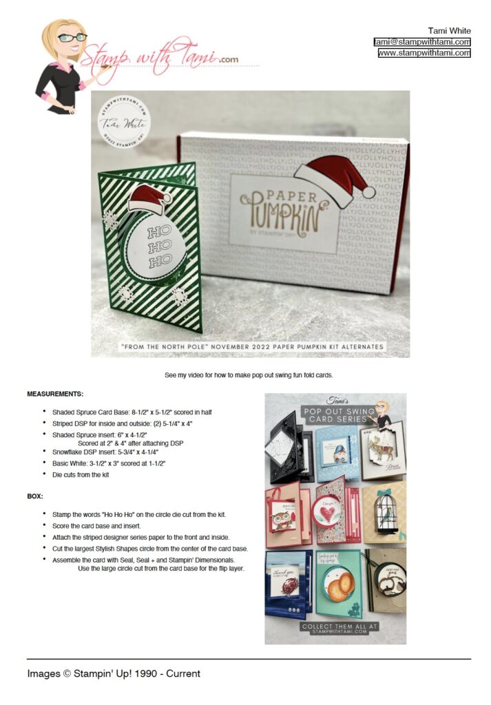 From the North Pole [Pop Out Swing Series #1] | Stampin Up Party