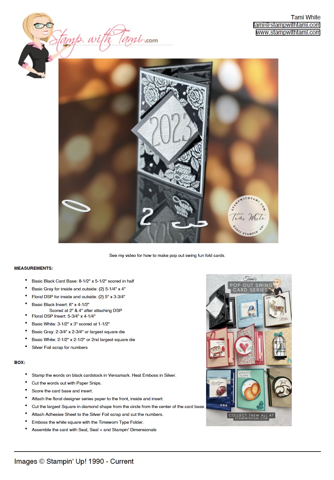 BLOG HOP & VIDEO: Pop Out Swing Fold Cards | Stampin Up | StampWithTami.com