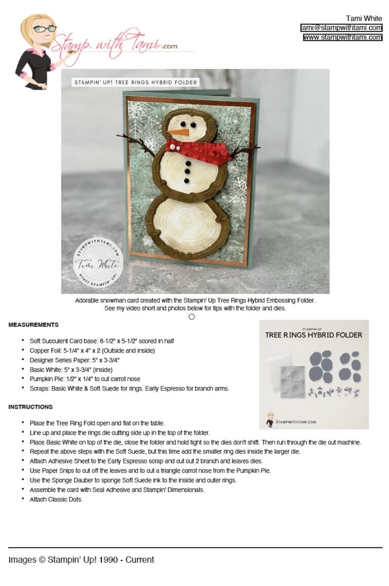 Tree Rings Snowman Card | Stampin Up