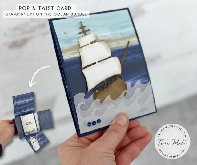 On the Ocean Pop & Twist WOW Card | Stampin Up