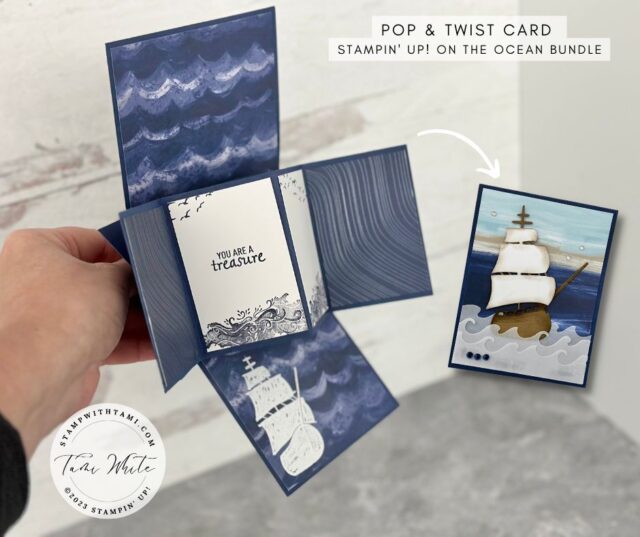 On the Ocean Pop & Twist WOW Card | Stampin Up