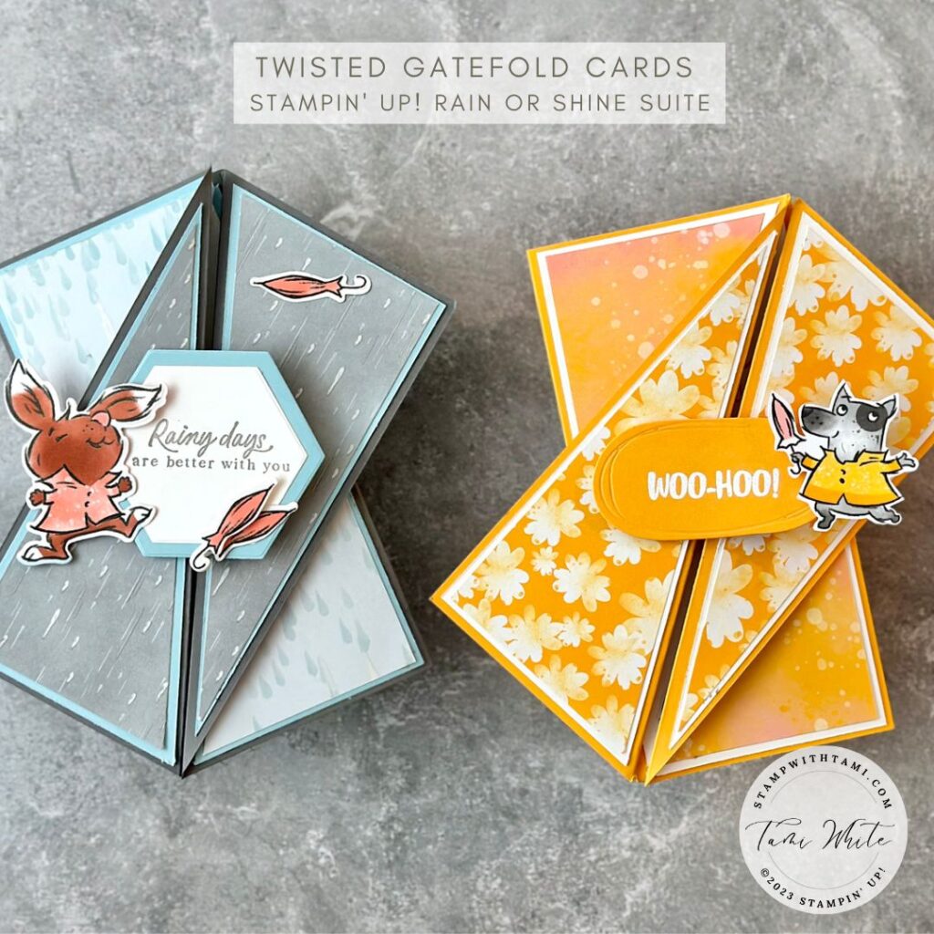 Twisted Gatefold Cards [Rain or Shine Series #8 & 9] | Stampin Up